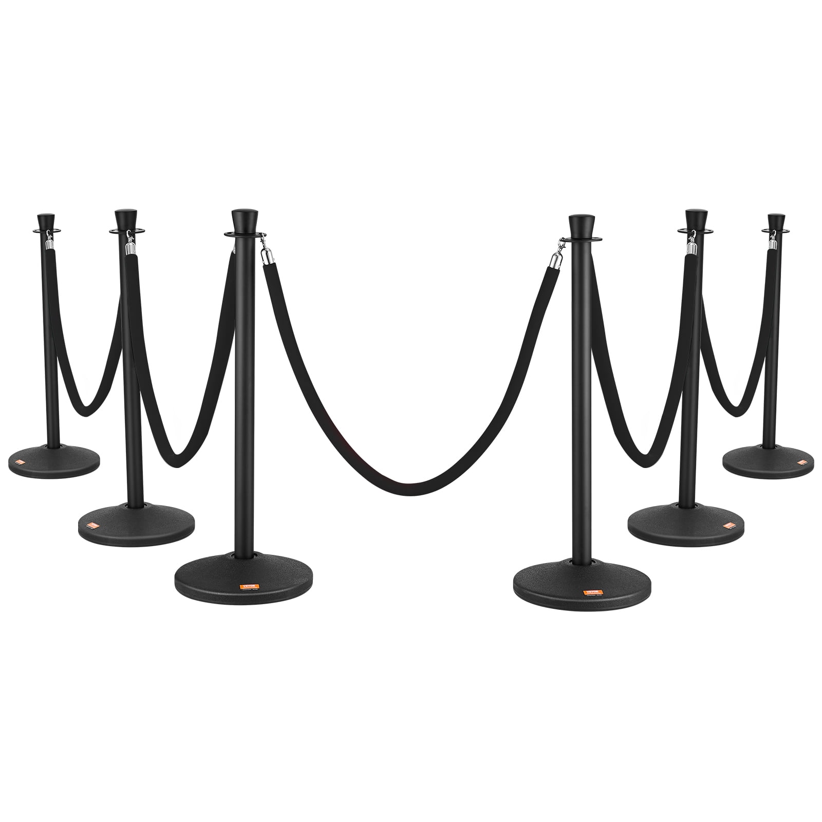 KFFKFF 6-Pack Stanchion Posts with Fillable Base Crowd Barriers Control ...