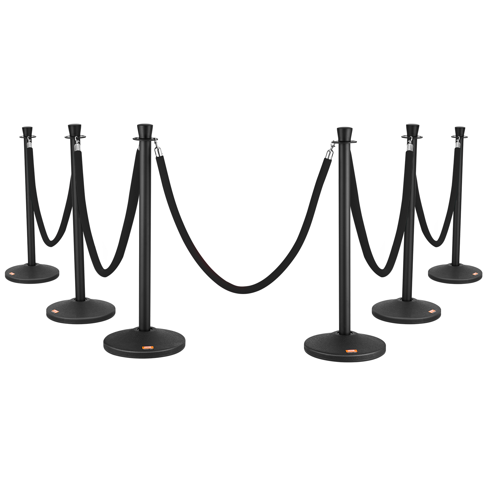 SKYSHALO 6-Pack Stanchion Posts with Fillable Base Crowd Barriers ...