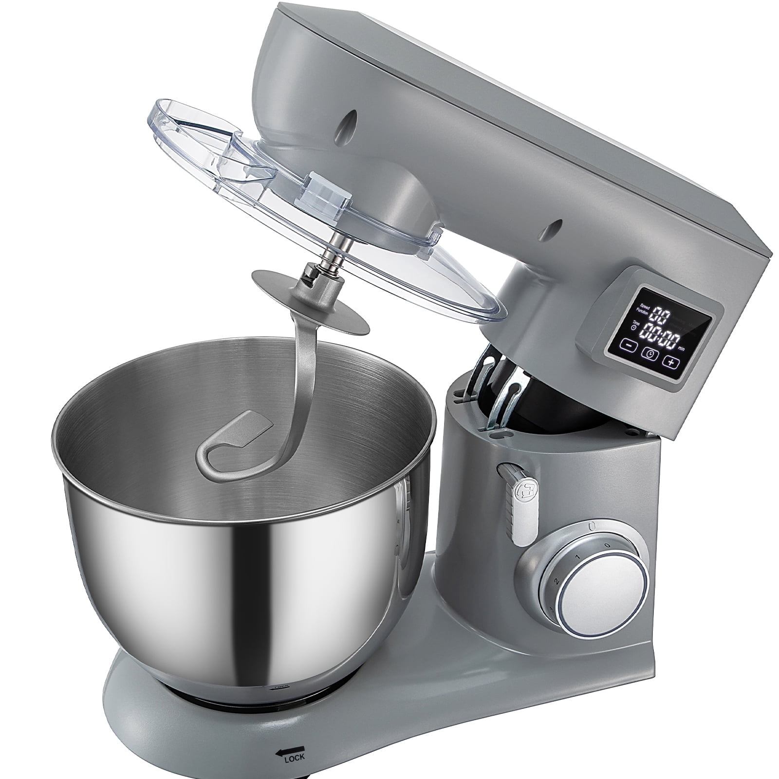 SKYSHALO 6-Speed Tilt-Head Dough Mixer 7.4 Qt Bowl 3 Attachments 450W ...