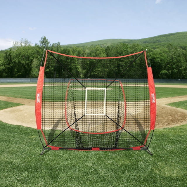 SKYSHALO 7x7 ft Backyard Baseball and Softball Practice Net, Pitching ...
