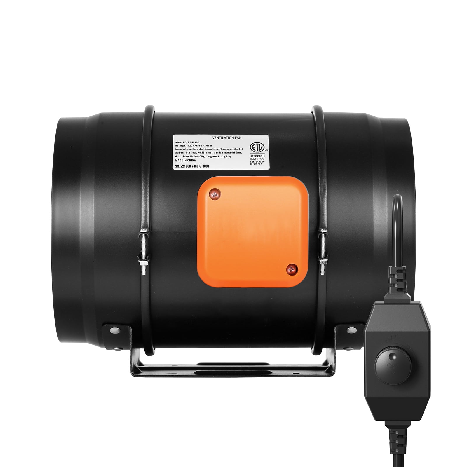 SKYSHALO 8-Inch Inline Duct Fan HVAC Exhaust Blower Kit AC Variable ...