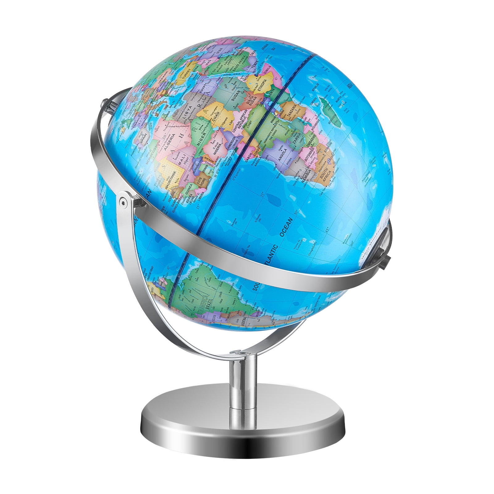 KFFKFF 9 inch Illuminated Globe with Stand, LED Night Light, 720 ...