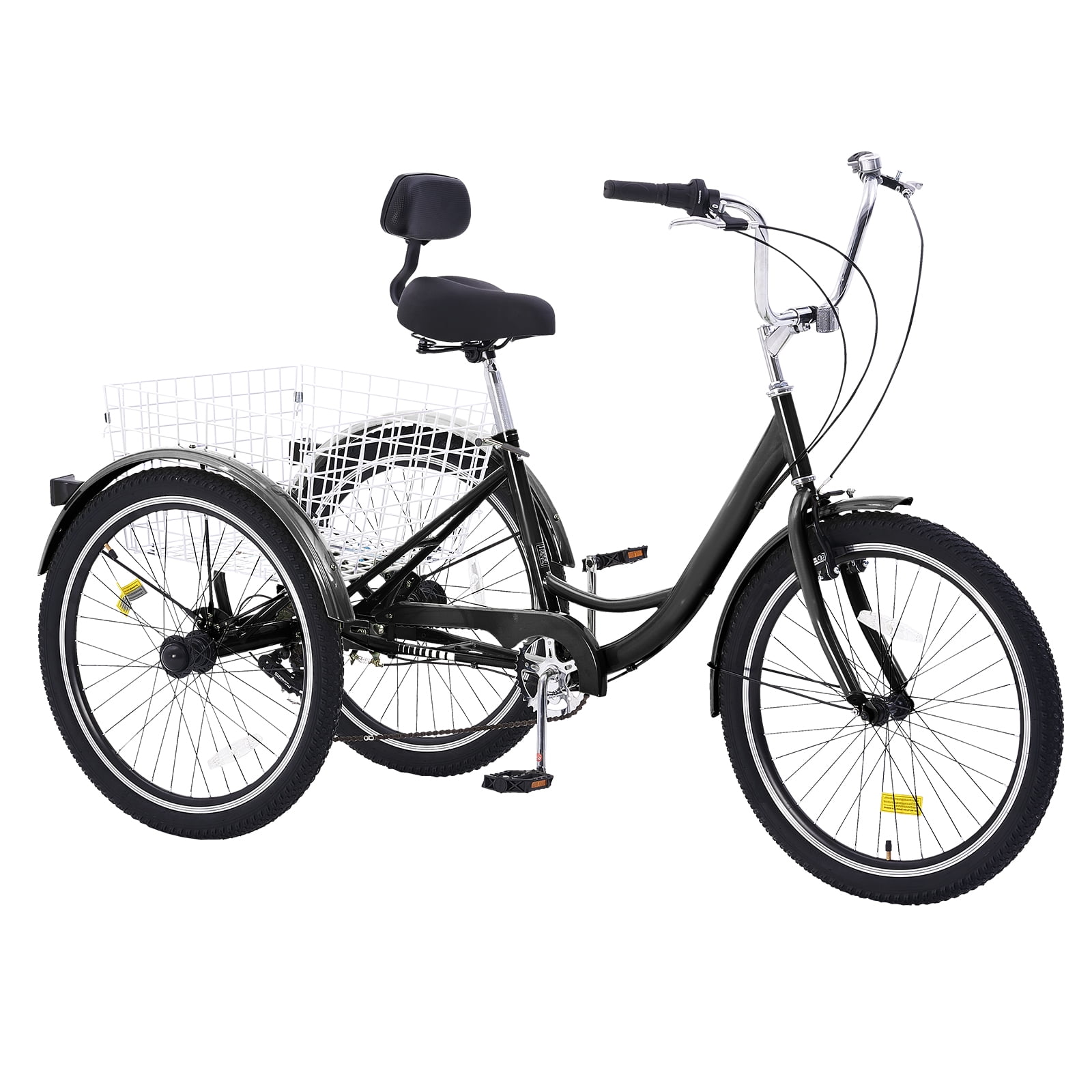 KFFKFF Adult Tricycles 7 Speed 20/24/26 Inch, Cruiser Trike with Carbon ...