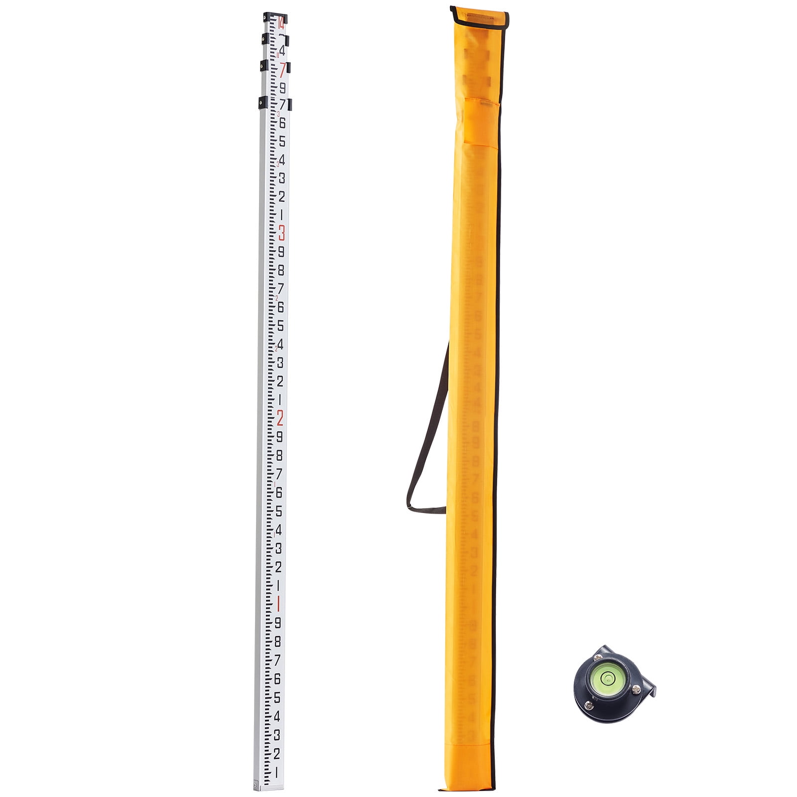SKYSHALO Aluminum Measuring Rod, 14-Ft/10ths, 6-Part Extendable Survey ...