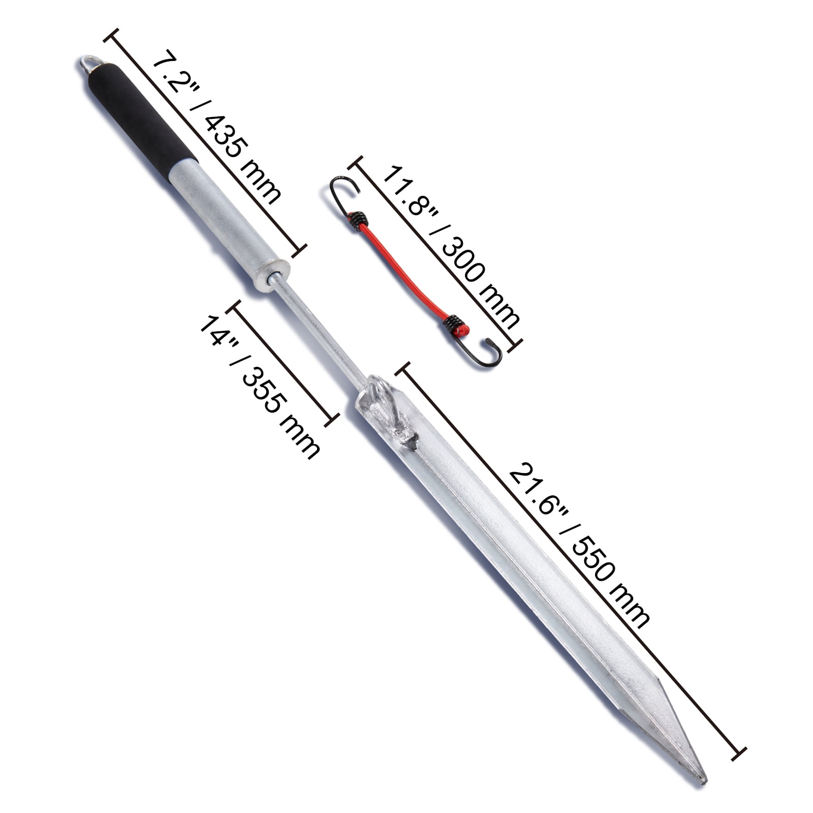 KFFKFF Anchor Pole Sand Spike Boat with Storage Bag for Boats Jetski ...