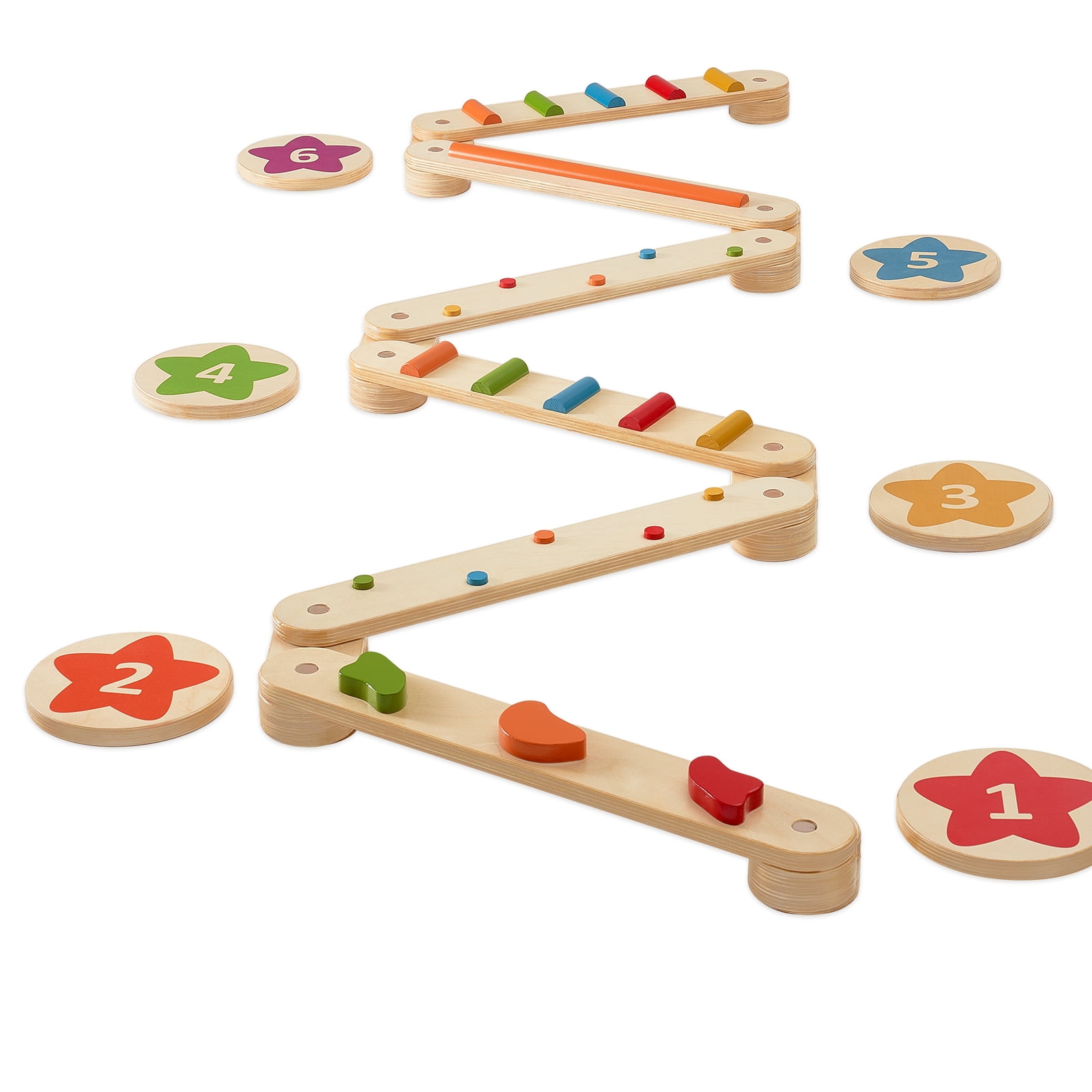 SKYSHALO Balance Steps, 6 Piece Wood Toddler Coordination Boards ...