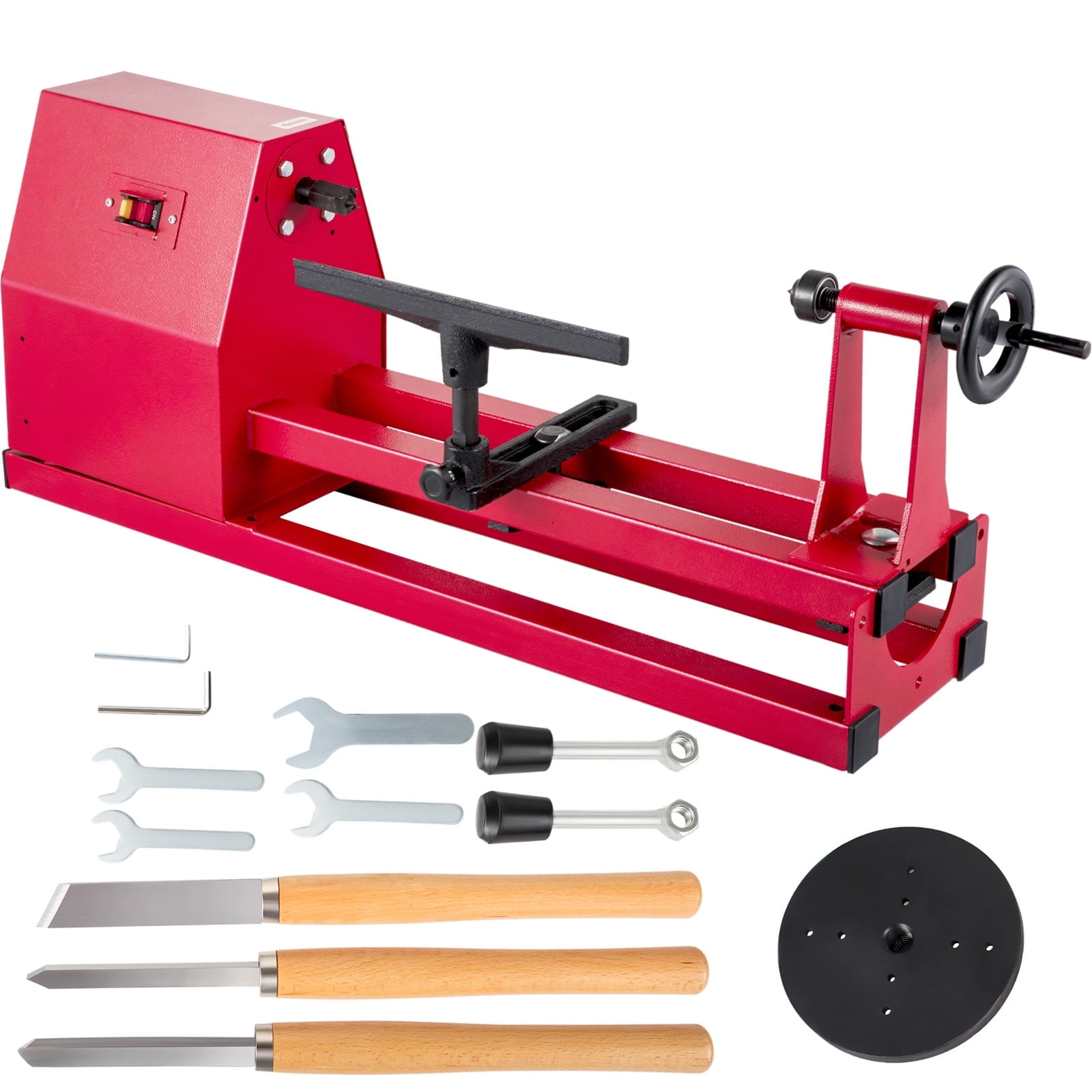 SKYSHALO Bench top Wood Lathe 14" x 20", Small Mini Lathe 120V, Power ...