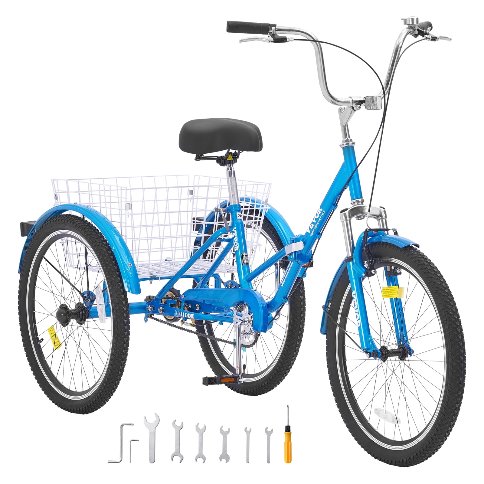 SKYSHALO Adult Three-Wheel Bicycle 1 Speed 20/24/26 Inch Tricycles ...