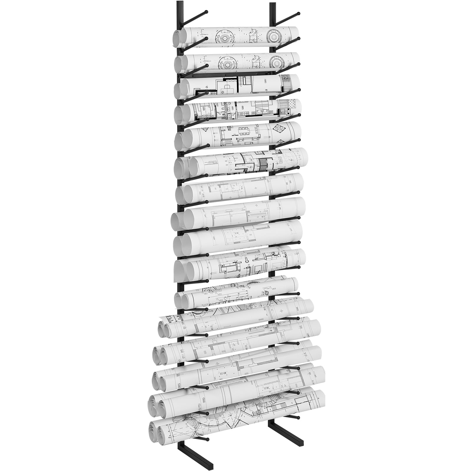 SKYSHALO Blueprint Organizer Rack, Vertical Poster Hanging System 16 ...