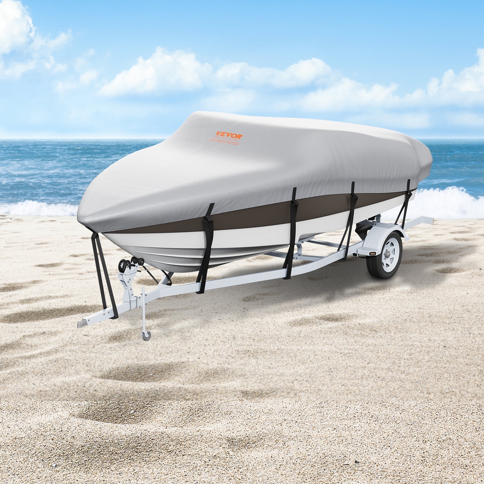 KFFKFF Boat Cover 600D Waterproof 14-16 ft Boat Cover V-Hull Tri-Hull ...