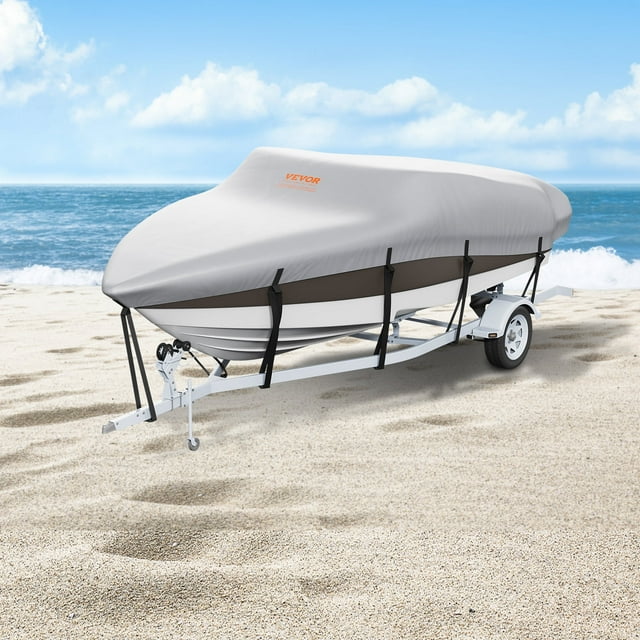KFFKFF Boat Cover 600D Waterproof 14-16 ft Boat Cover V-Hull Tri-Hull ...