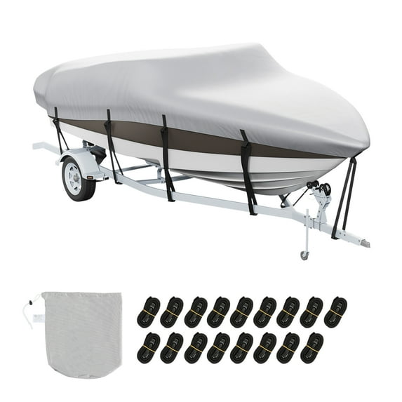 Free Shipping! SKYSHALO 600D Waterproof Boat Cover 23-24 ft V-Hull Tri ...