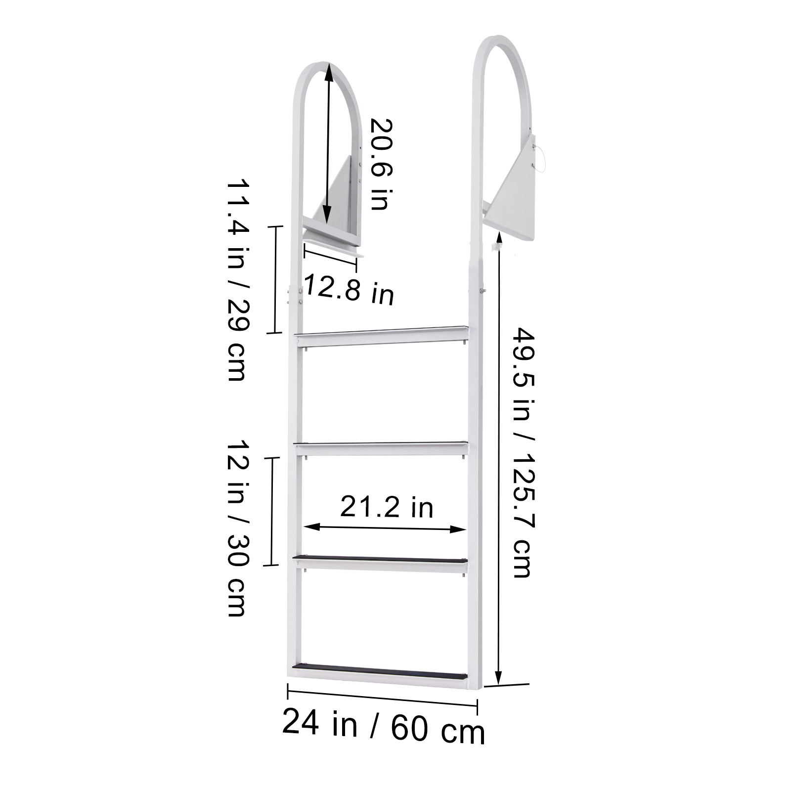 Extreme Max 4-Step Jumbo-Tread Universal Mount Dock Stairs with Outdoor ...
