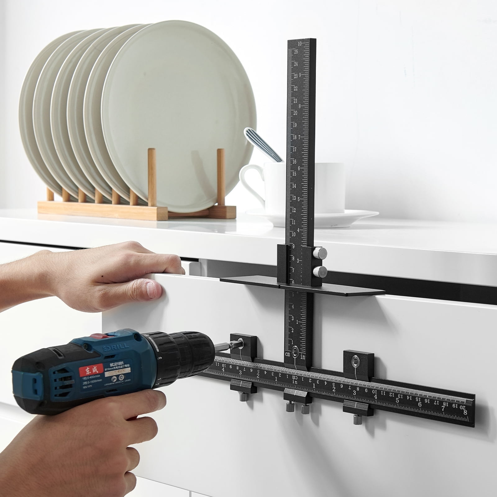 SKYSHALO Cabinet Hardware Jig, Aluminum Alloy Cabinet Handle Jig with ...