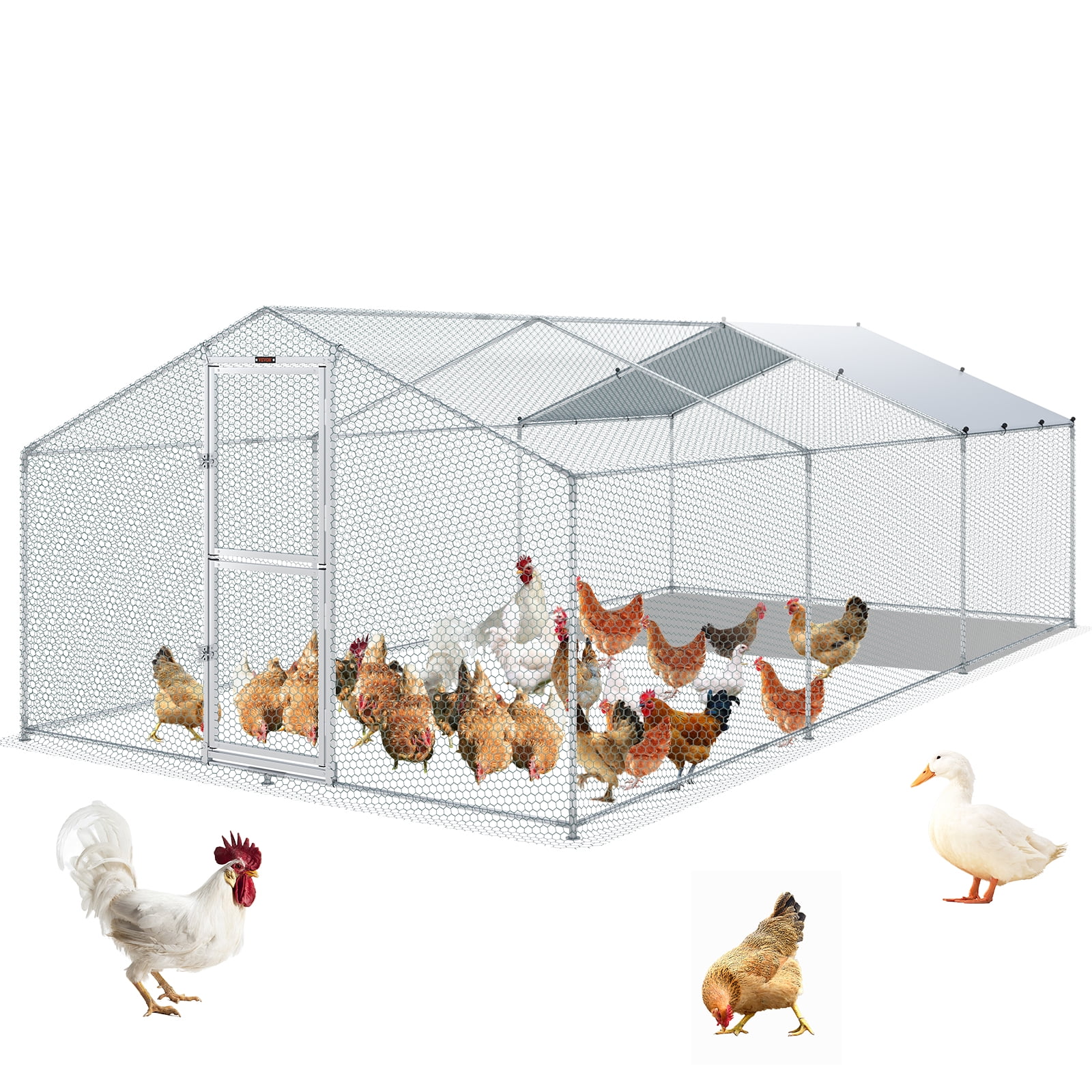 KFFKFF Chicken Coop Large Metal Chicken Cage House Waterproof Run Large ...