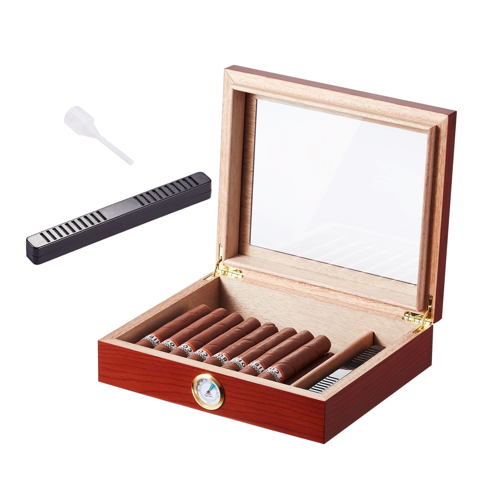 KFFKFF Cigar Case, Transparent Lid Cigar Box, Crafted from Spanish ...