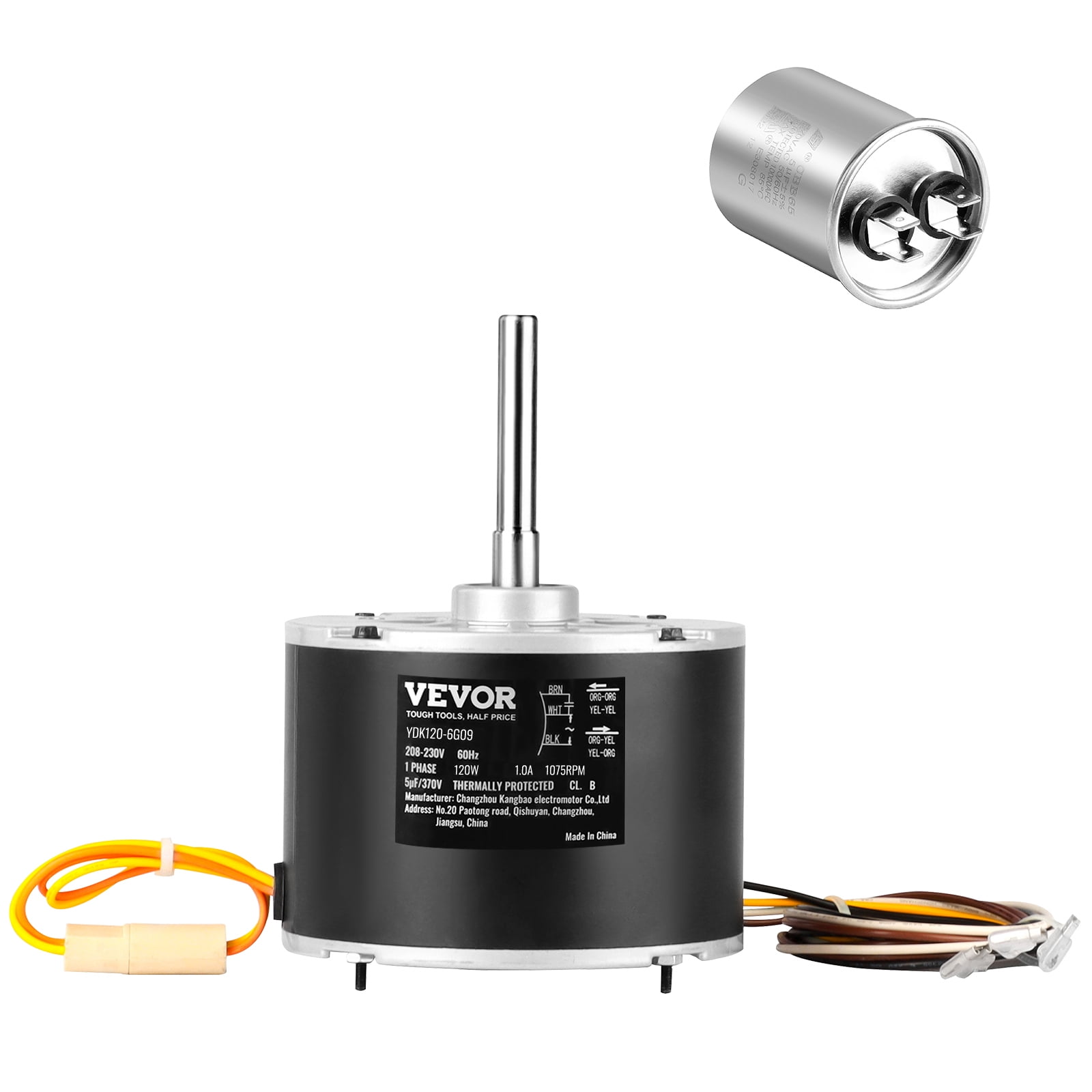 Free Shipping! SKYSHALO Condenser Fan Motor 1/6HP 1075RPM 1.0A 208-230V ...