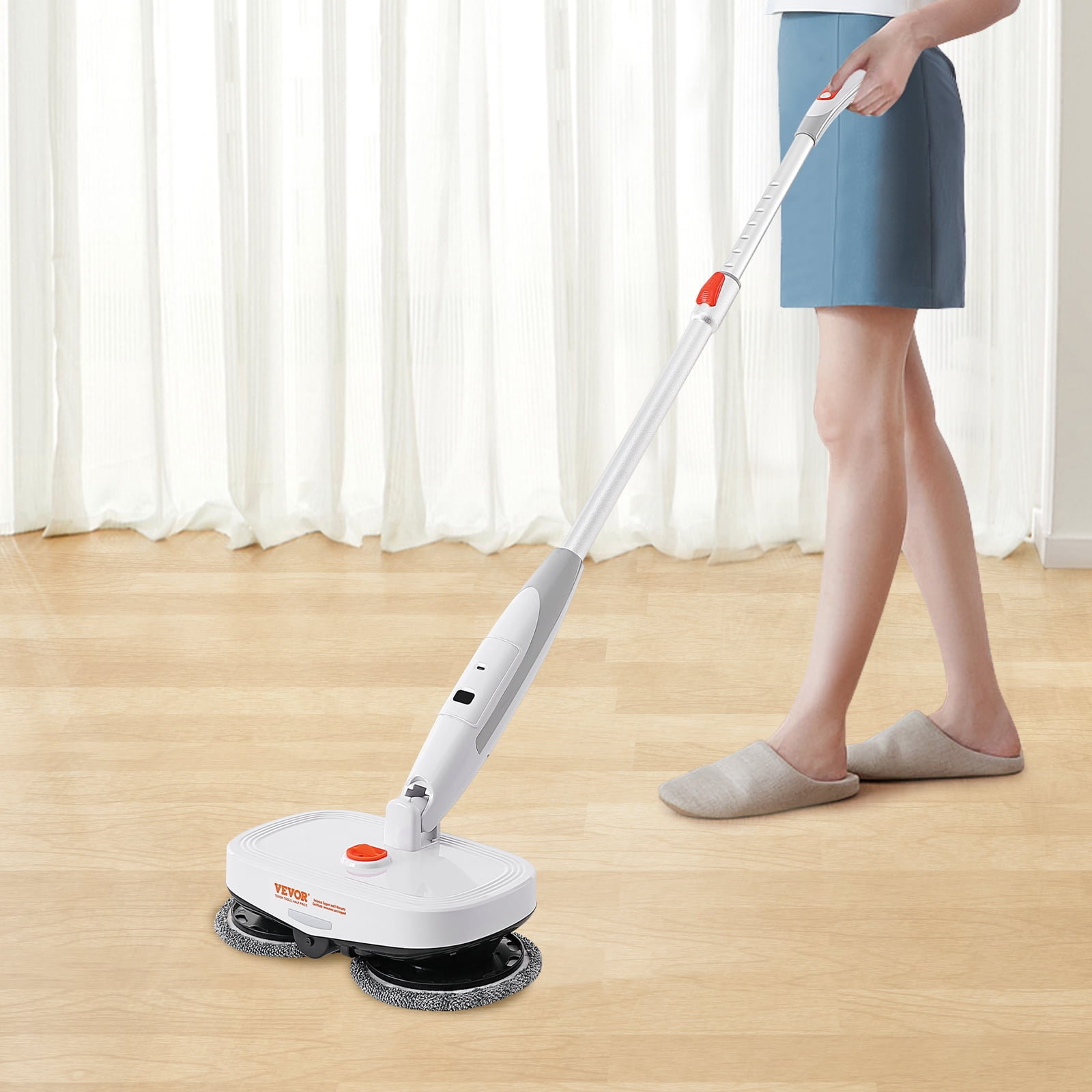 SKYSHALO Cordless Electric Mop Electric Spin Mop with LED Headlight and ...