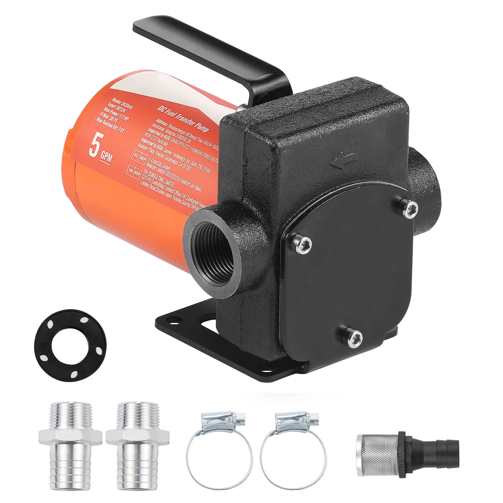 KFFKFF Diesel Pump, 12V DC, 5 GPM, 1/10 HP, Electric & Portable with ...