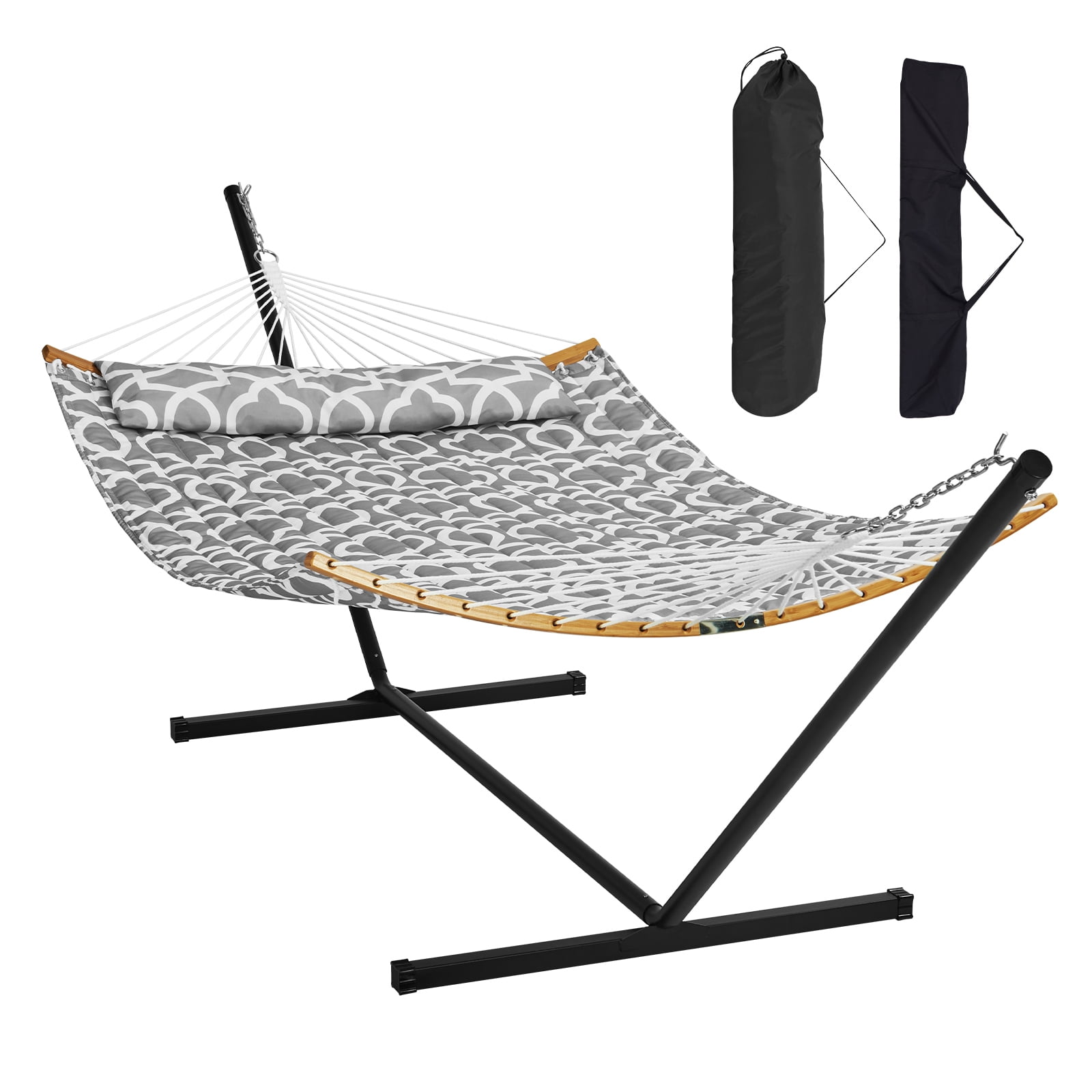 KFFKFF Double Quilted Fabric Hammock 480 lb Capacity Two-Person with ...