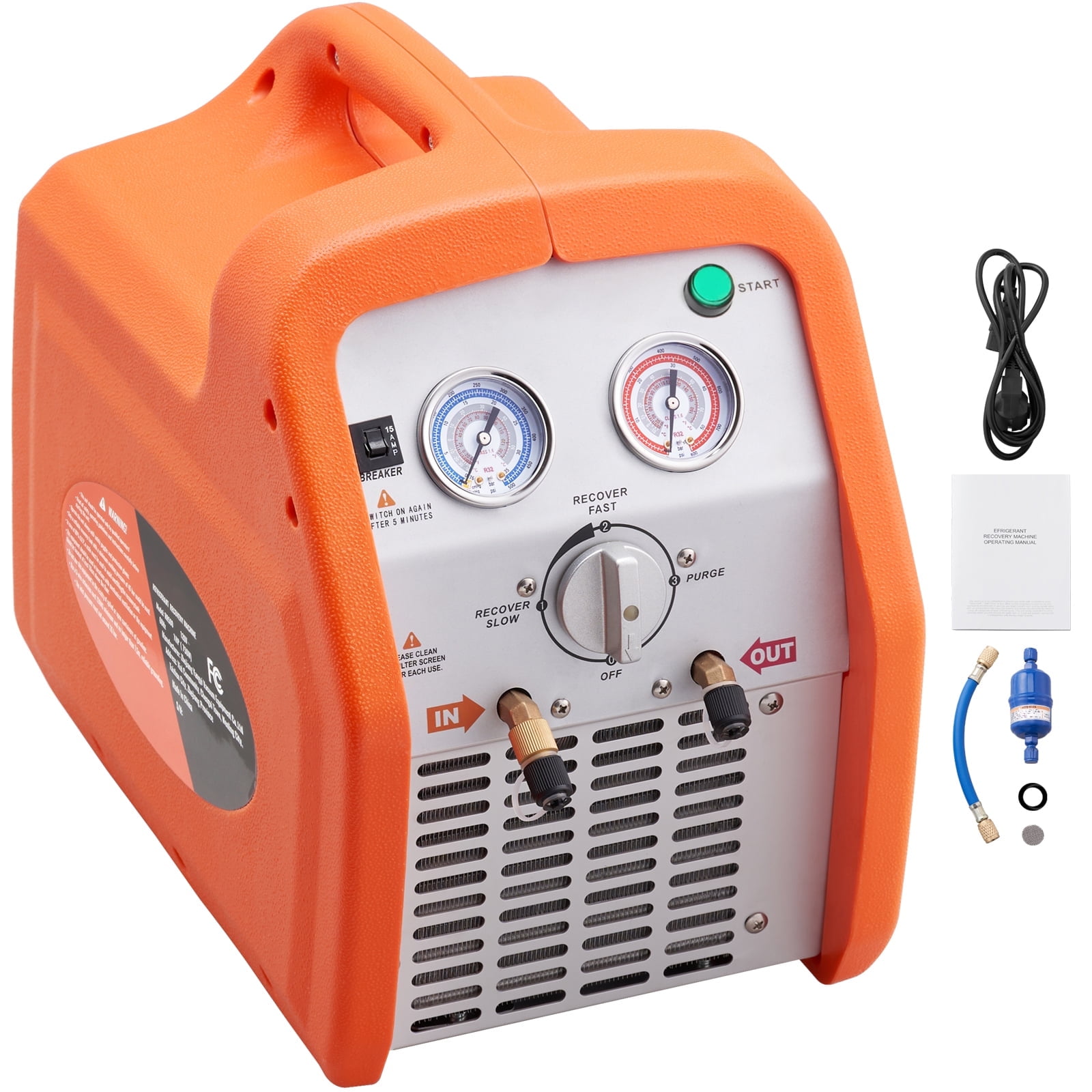 KFFKFF Dual Cylinder Refrigerant Recovery Machine 1 HPAC HVAC Recycling ...