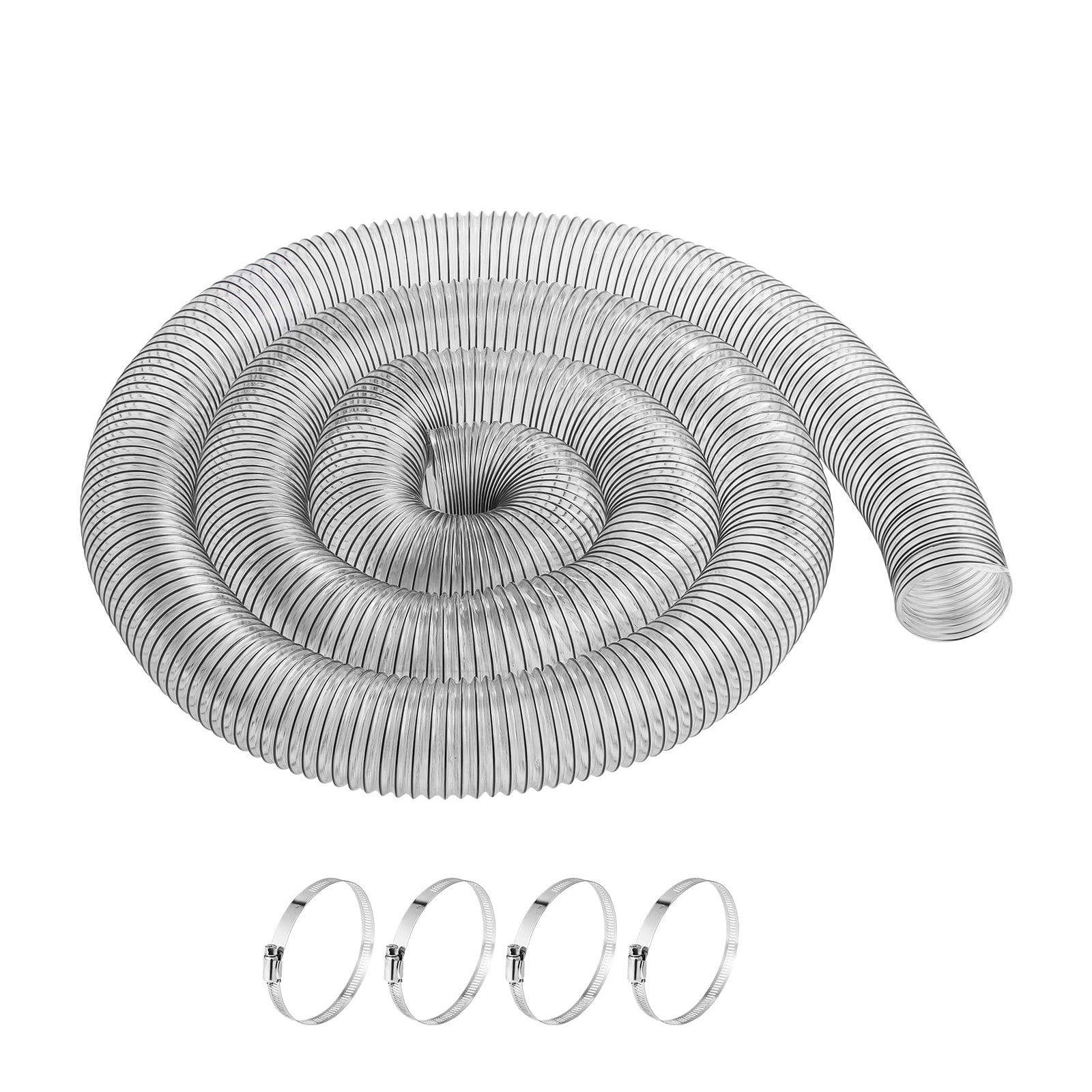 KFFKFF Dust Collector Hose, 4'' x 20', Enhanced PVC Durability, Clear ...