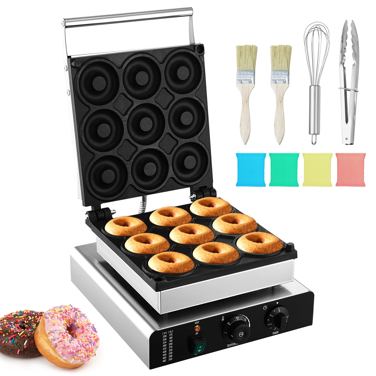 KFFKFF Electric Donut Machine, 2000W for Business/Home, Non-stick, Dual ...
