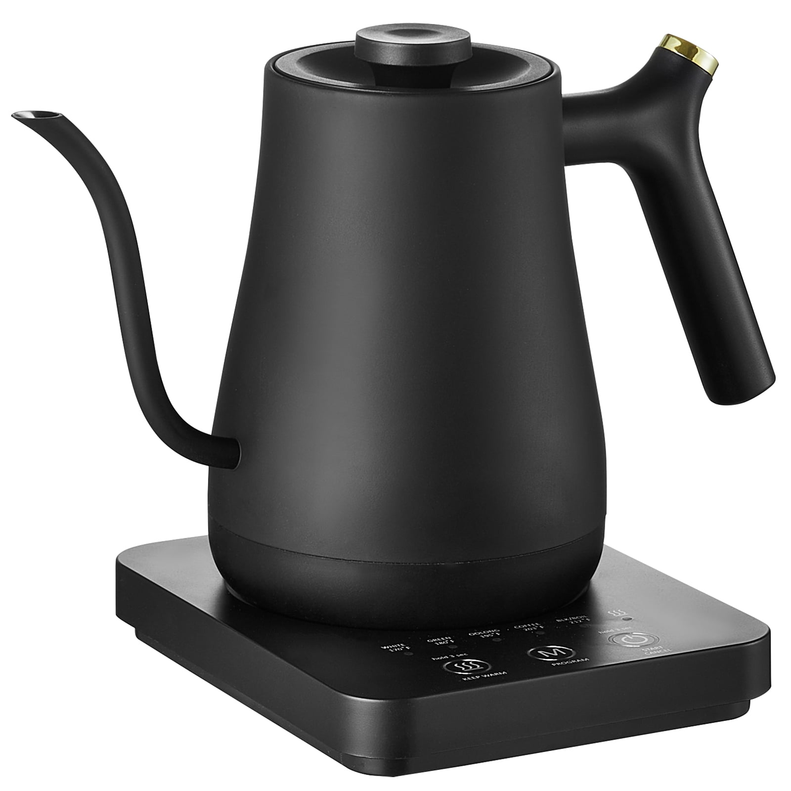 KFFKFF Electric Gooseneck Kettle 1L, Features 5 Temperature Settings, Crafted from 304 Stainless ...