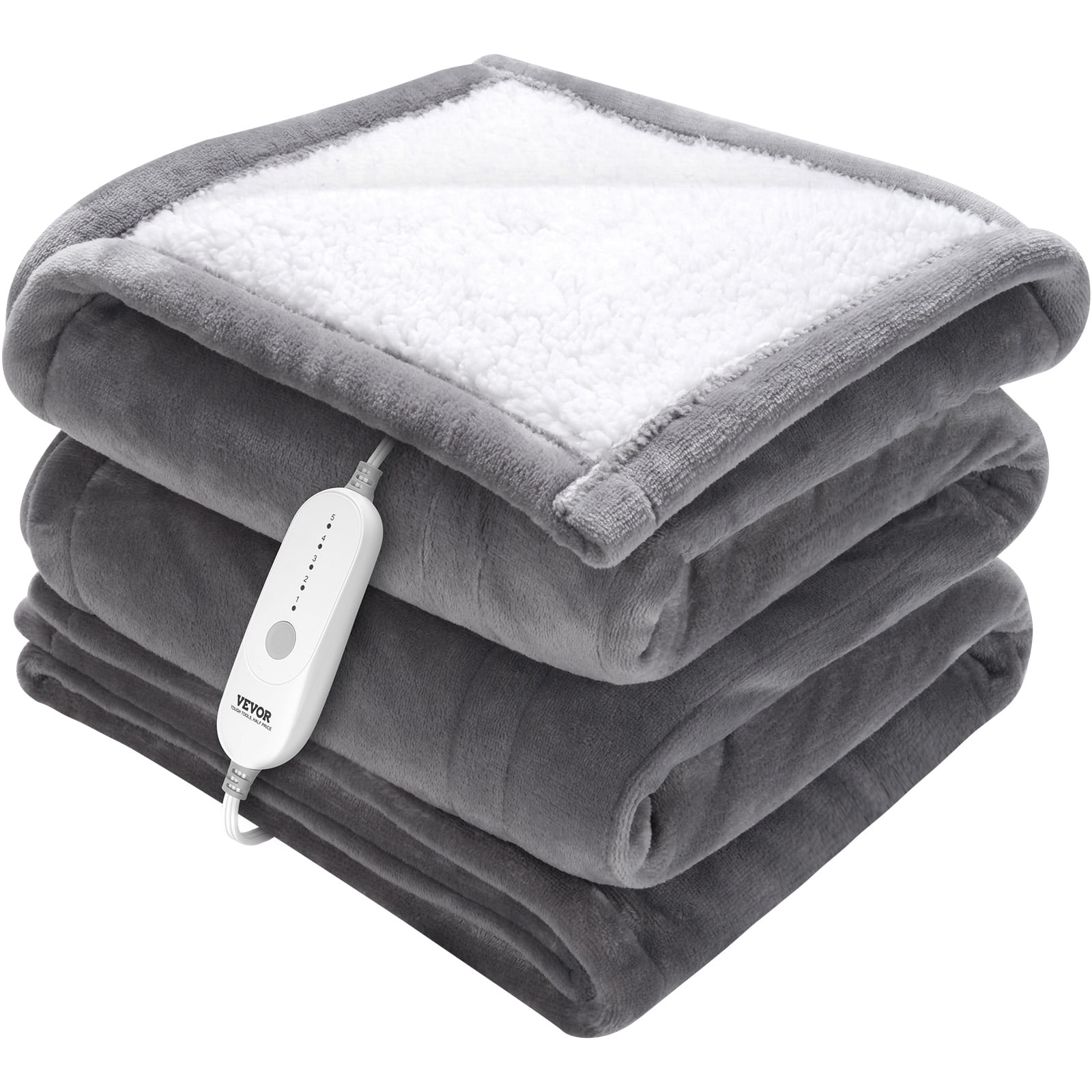 SKYSHALO Electric Heated Throw Blanket 50x60 with Timer Auto-Off and 5 ...