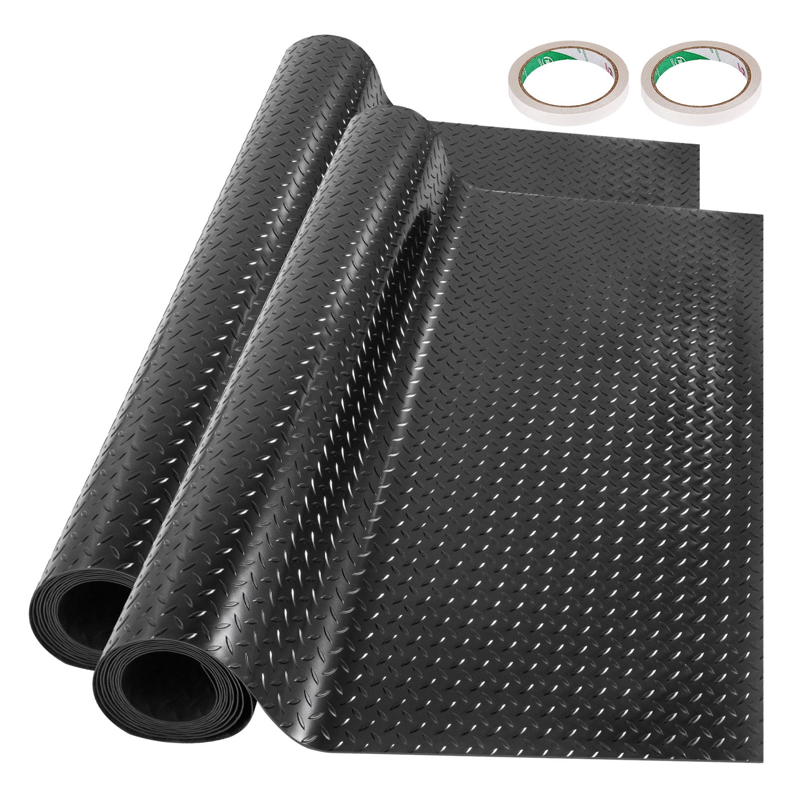 KFFKFF Garage Floor Mats 2 Rolls 17 x 3.6 ft Garage Mat 2.5mm Thickness ...