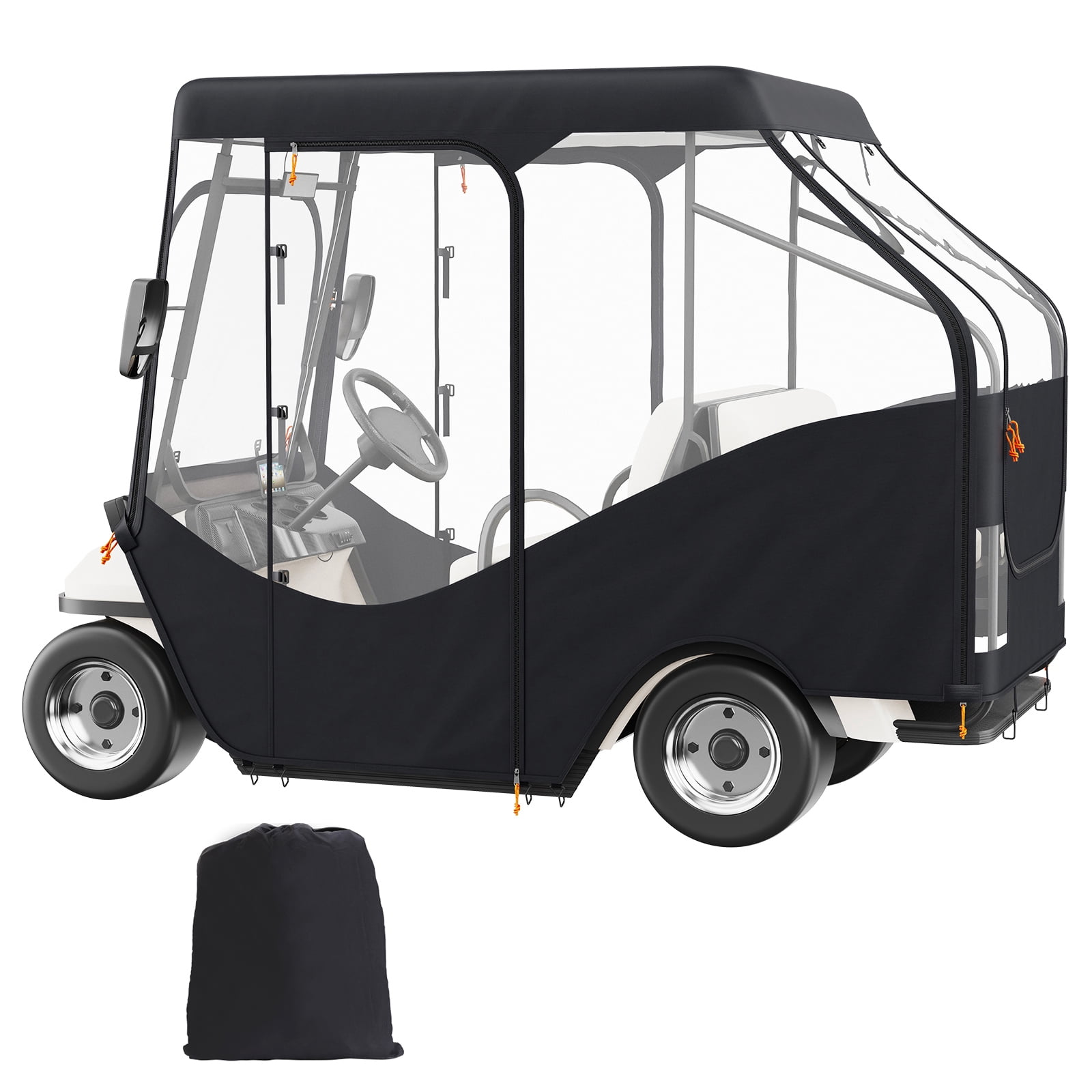 KFFKFF Golf Cart Cover, Durable 600D Fabric with Clear 4-Way Windows ...