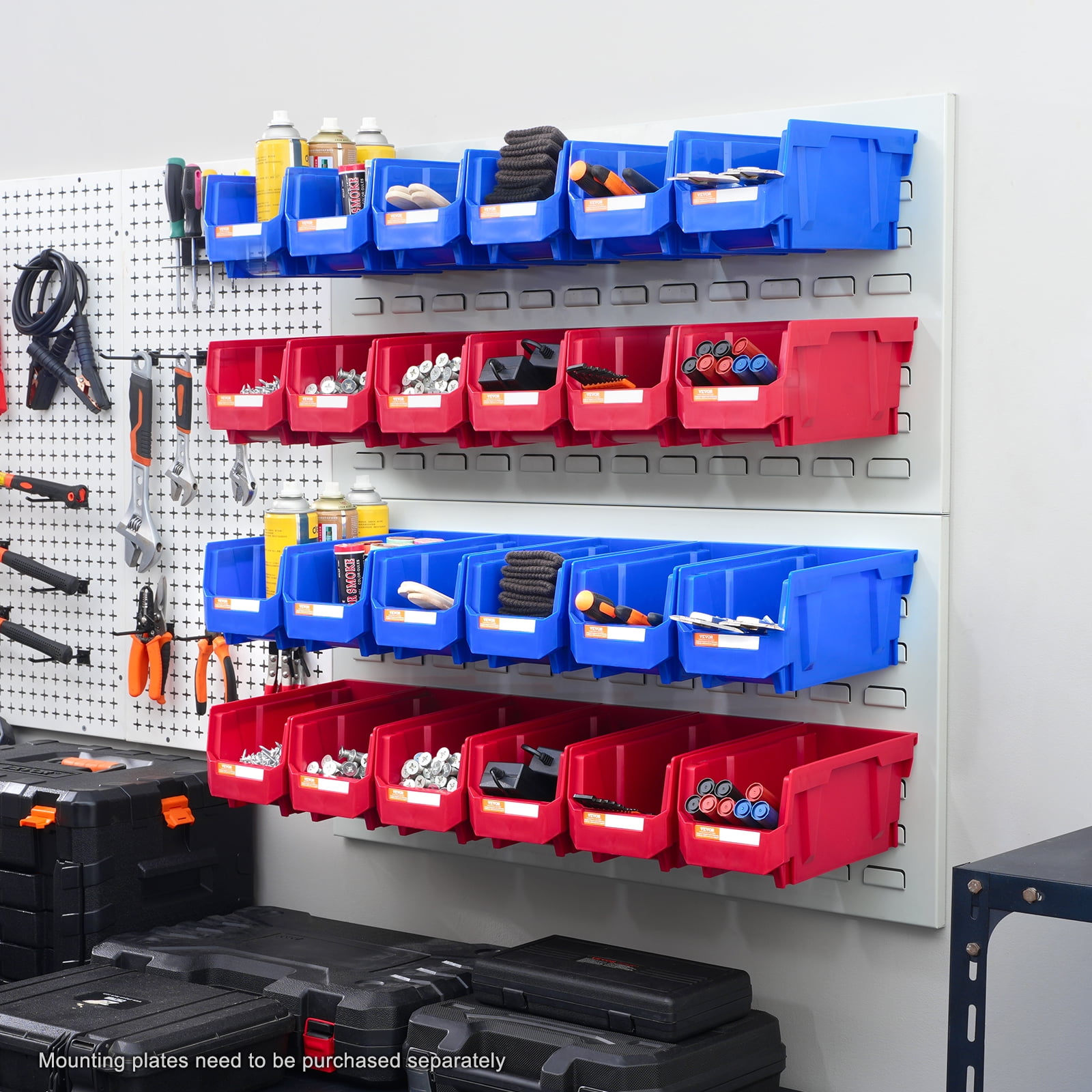 SKYSHALO Hanging Stackable Storage Bin, Plastic Organizer, 12 PCS, Blue ...