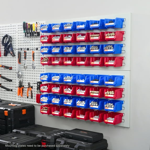 SKYSHALO Hanging Stackable Storage Box Office Polypropylene, Blue ...