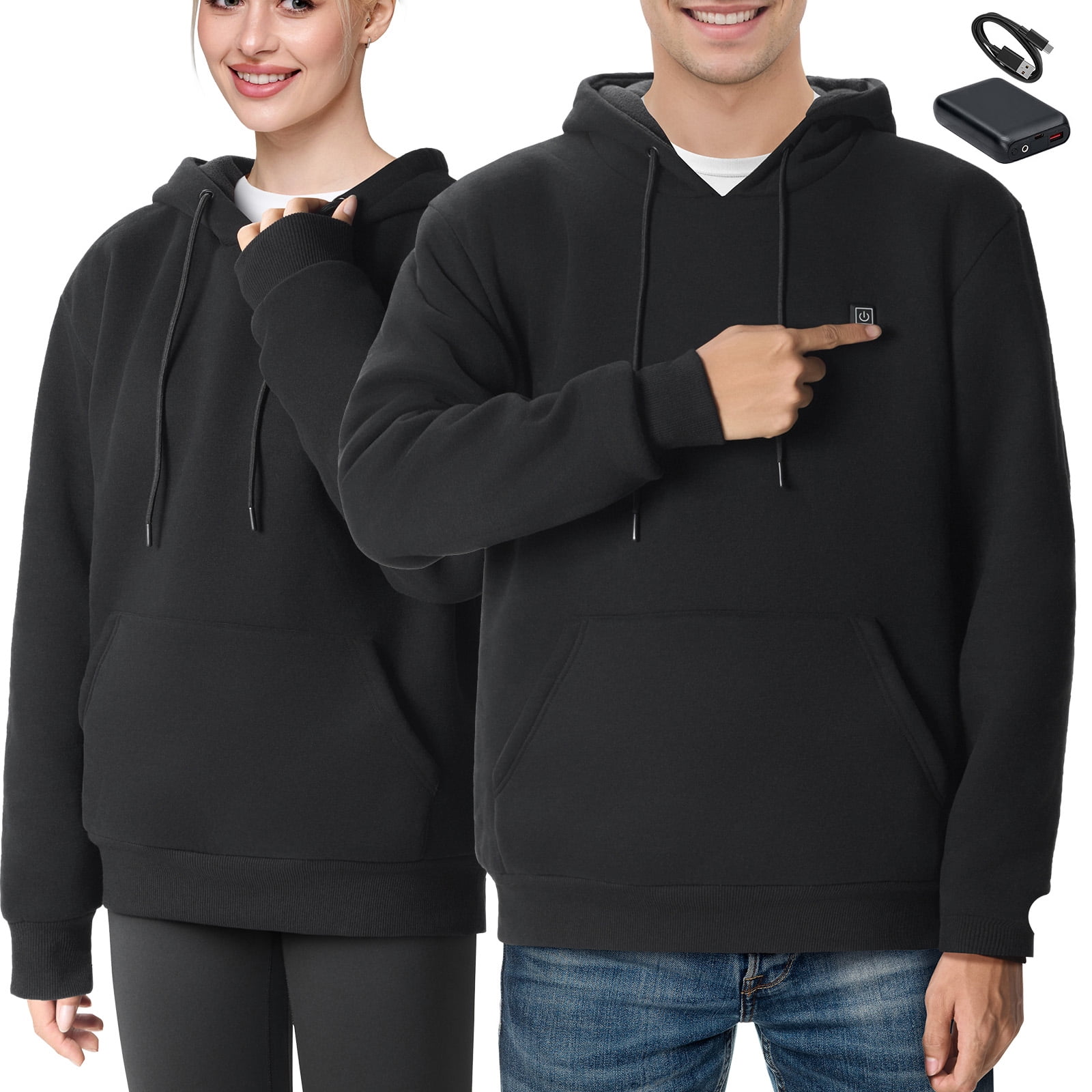 SKYSHALO Heated Pullover, Gender-Neutral Electric Sweatshirt with 7.4V ...