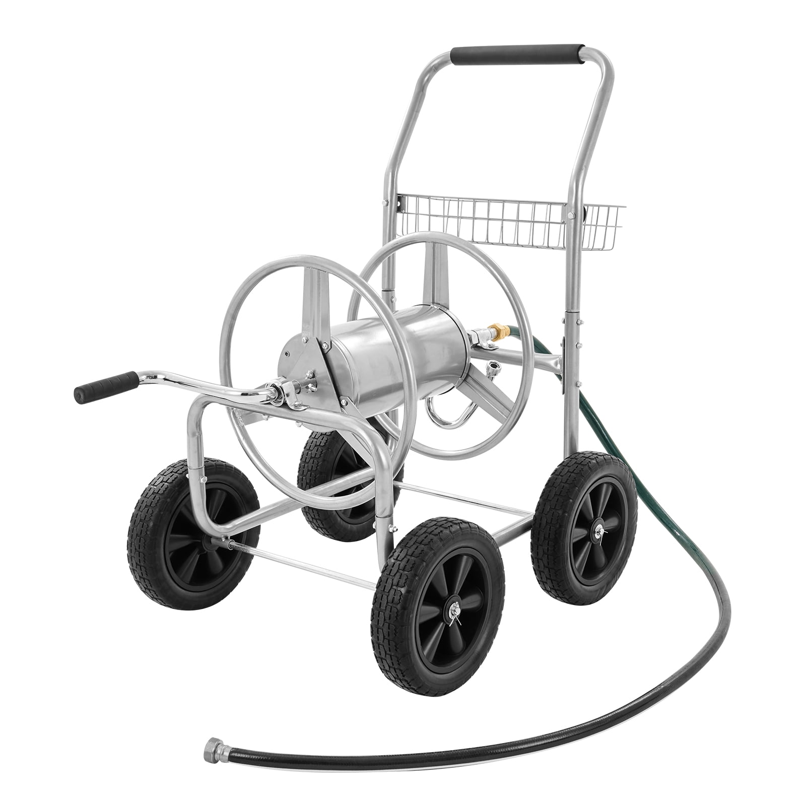 SKYSHALO Portable Heavy Duty Outdoor Garden Hose Reel Cart with Mobile ...