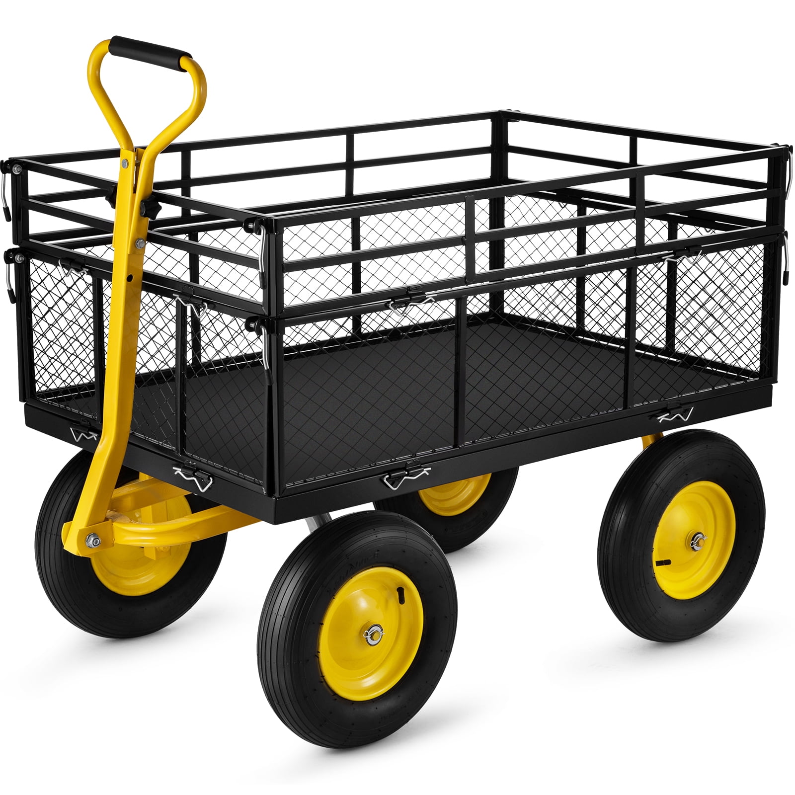 KFFKFF Heavy Duty Steel Garden Cart 1400 Lbs Lawn Utility Cart w ...