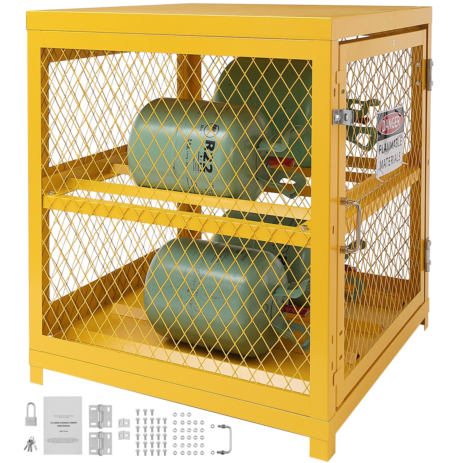 KFFKFF Horizontal Cylinder Locker, Holds 4 x 33 lbs Tanks, Dimensions ...