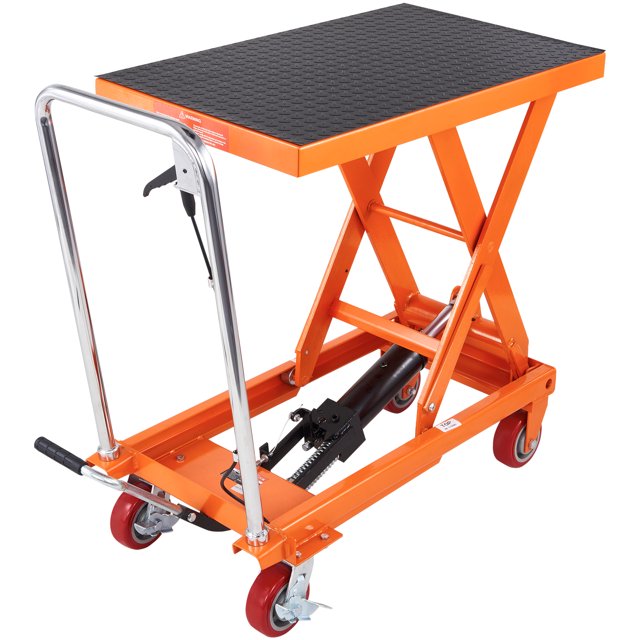 SKYSHALO Hydraulic Lift Table Cart 1100 lbs Manual Single Scissor Lift ...
