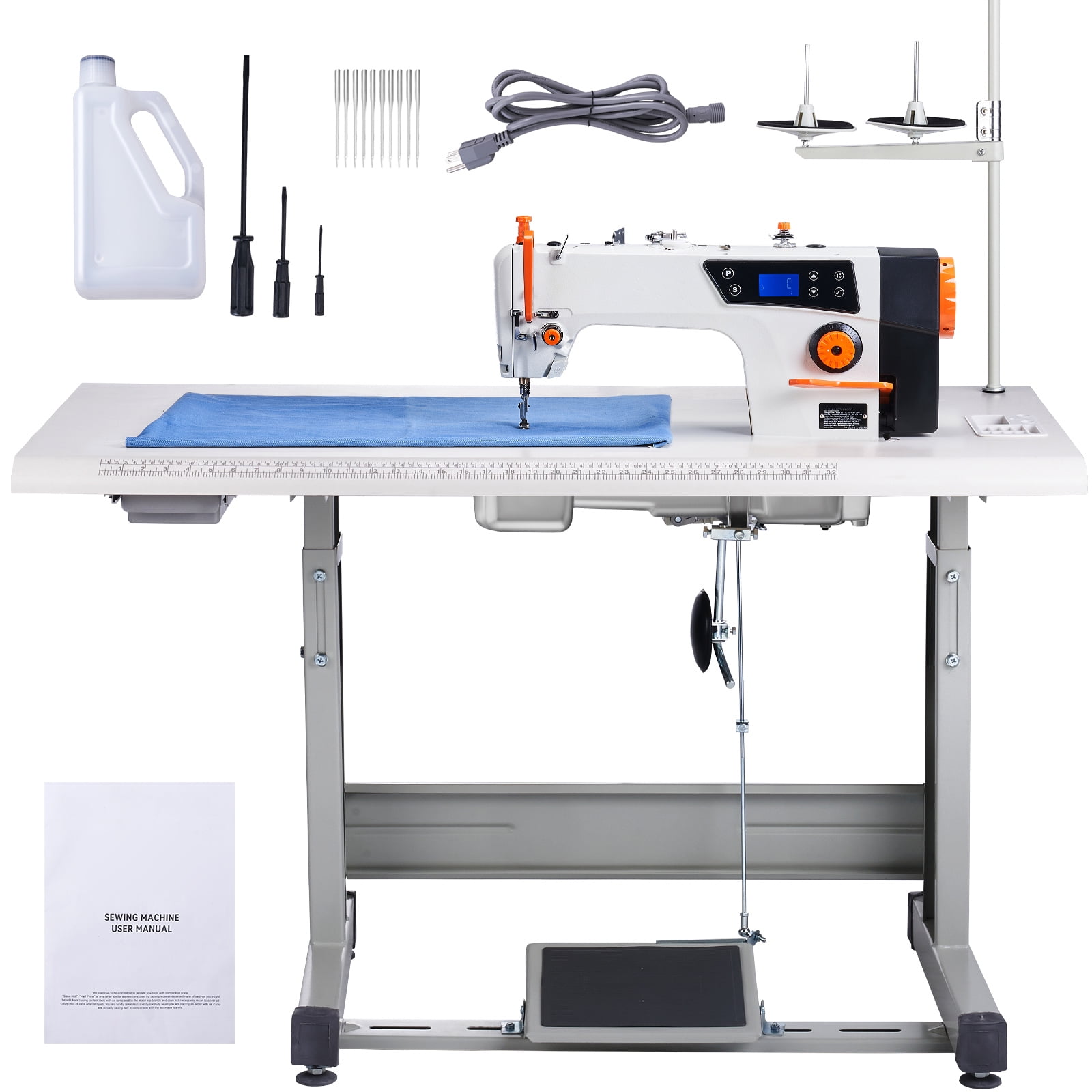 SKYSHALO Industrial Sewing Machine, 550W, 5000s.p.m, Heavy-Duty for ...