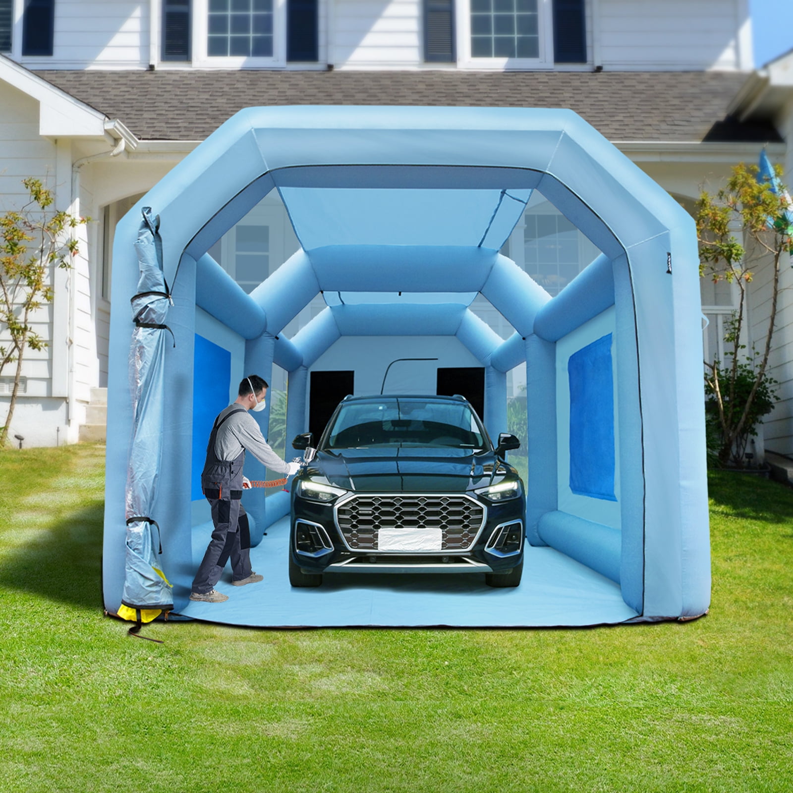 SKYSHALO Inflatable Paint Booth 23x13x8.5ft Inflatable Spray Booth Car ...