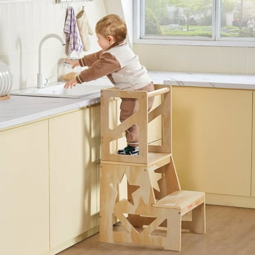 Costway Kids' Helper Tower - Adjustable Learning Stool with Safety ...