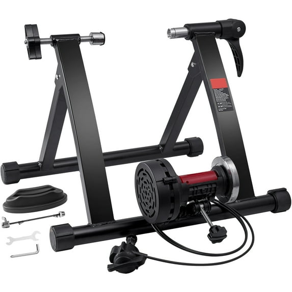 KFFKFF Magnetic Bike Trainer Stand For Indoor Bike Trainer Exercise, 6 Resistance Level (Black ...