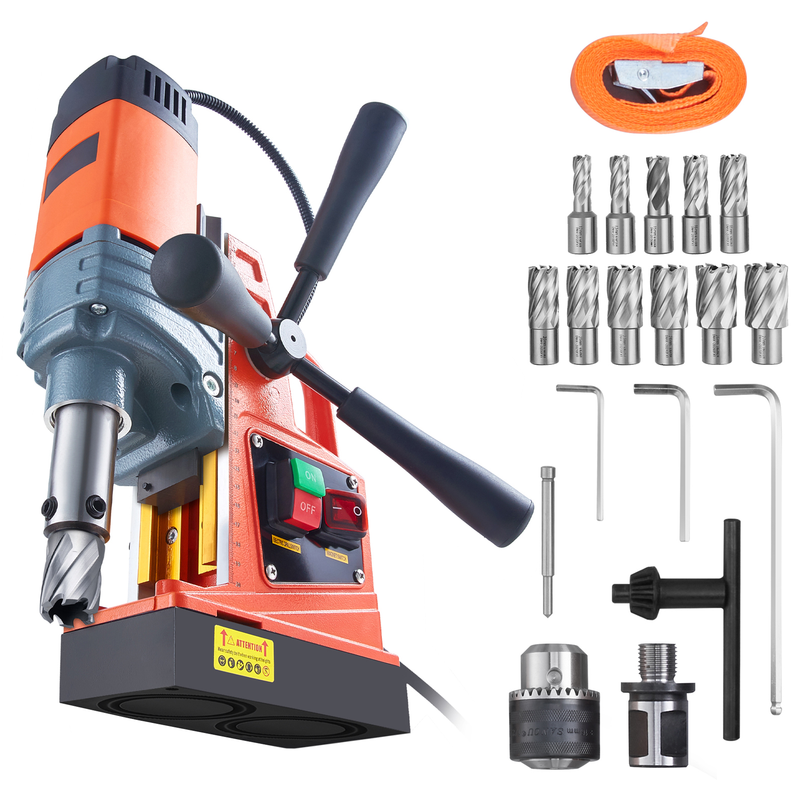 SKYSHALO Magnetic Drill 1300W 2922lbf/13000N Portable Mag Drill Press ...