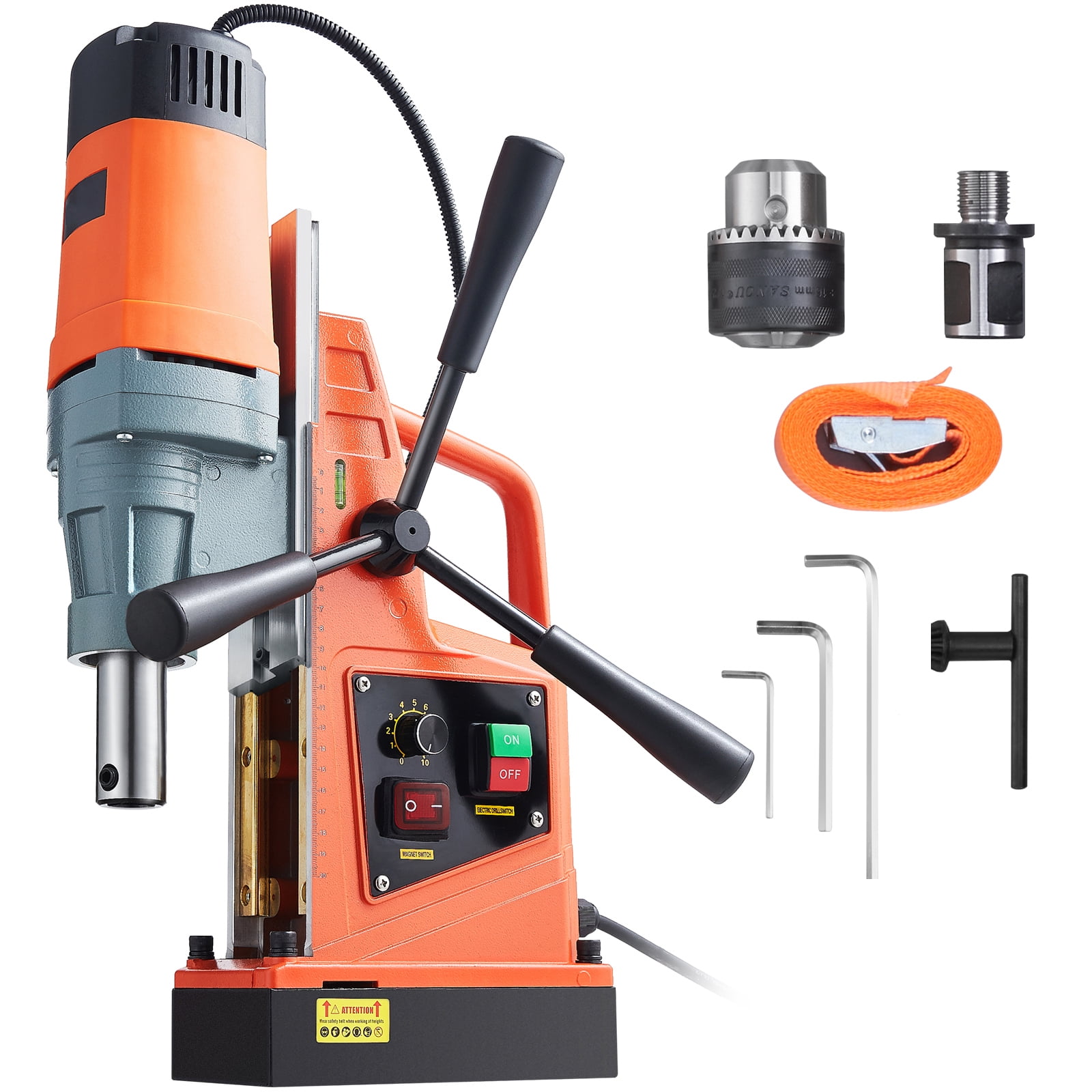 SKYSHALO Magnetic Drill 1550W 2922lbf/13000N Portable Mag Drill Press ...