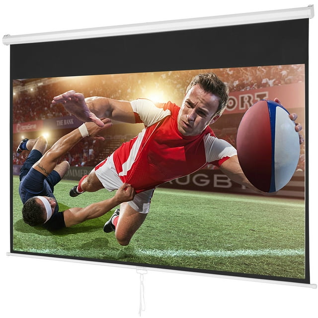 KFFKFF Manual Pull Down Projector Screen, 100 inch 16:9, 4K 1080 HD ...