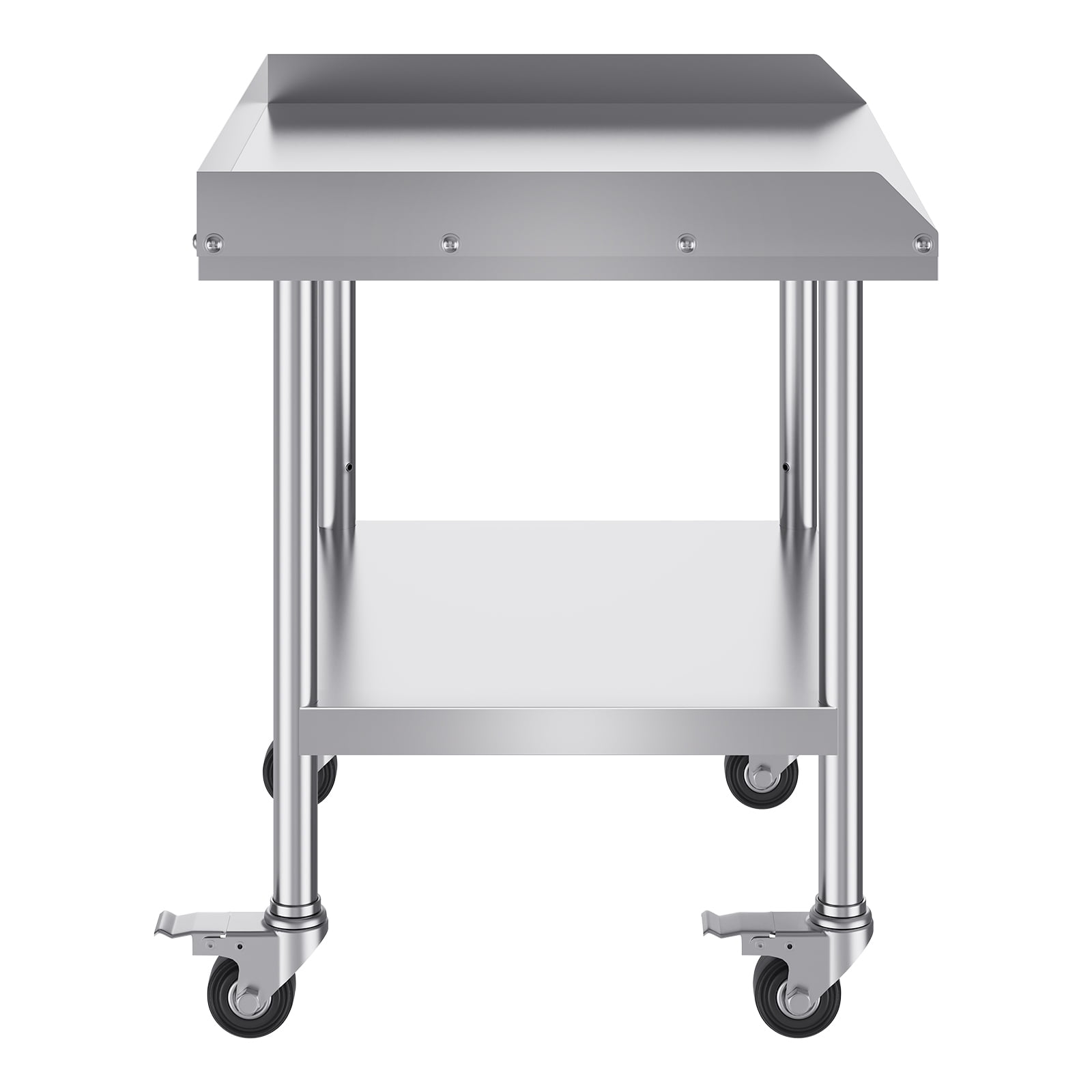 KFFKFF Metal Food Preparation Table, 24 x 28 x 30 Inch, with 4 Rolling ...