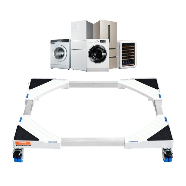 KFFKFF Mini Adjustable Fridge Stand Washer 15-24"W Dryer Base Pedestal ...