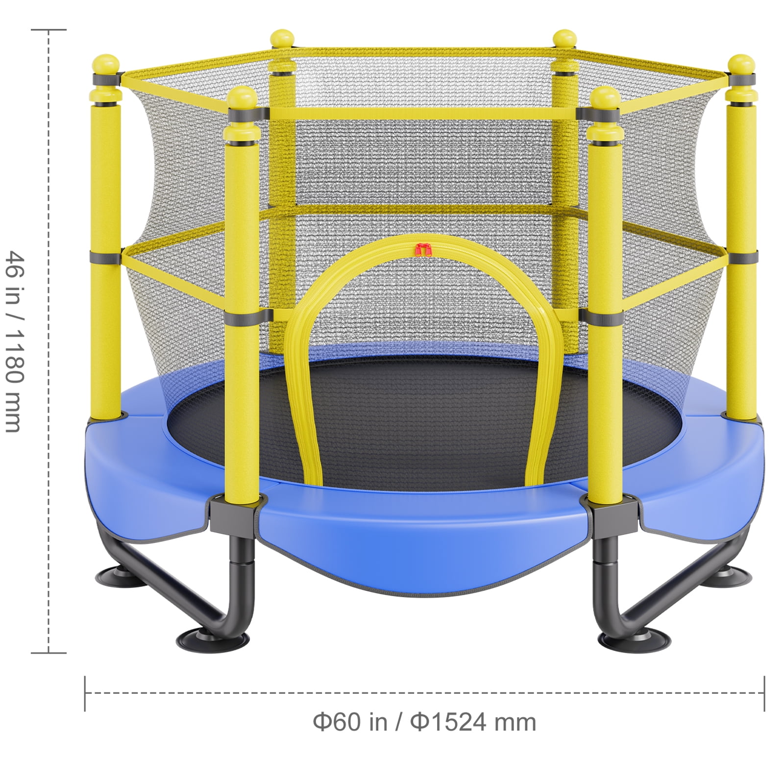 SKYSHALO Mini Round Trampoline for Kids, Blue, 46.46 x 60.00 x 60.00 ...
