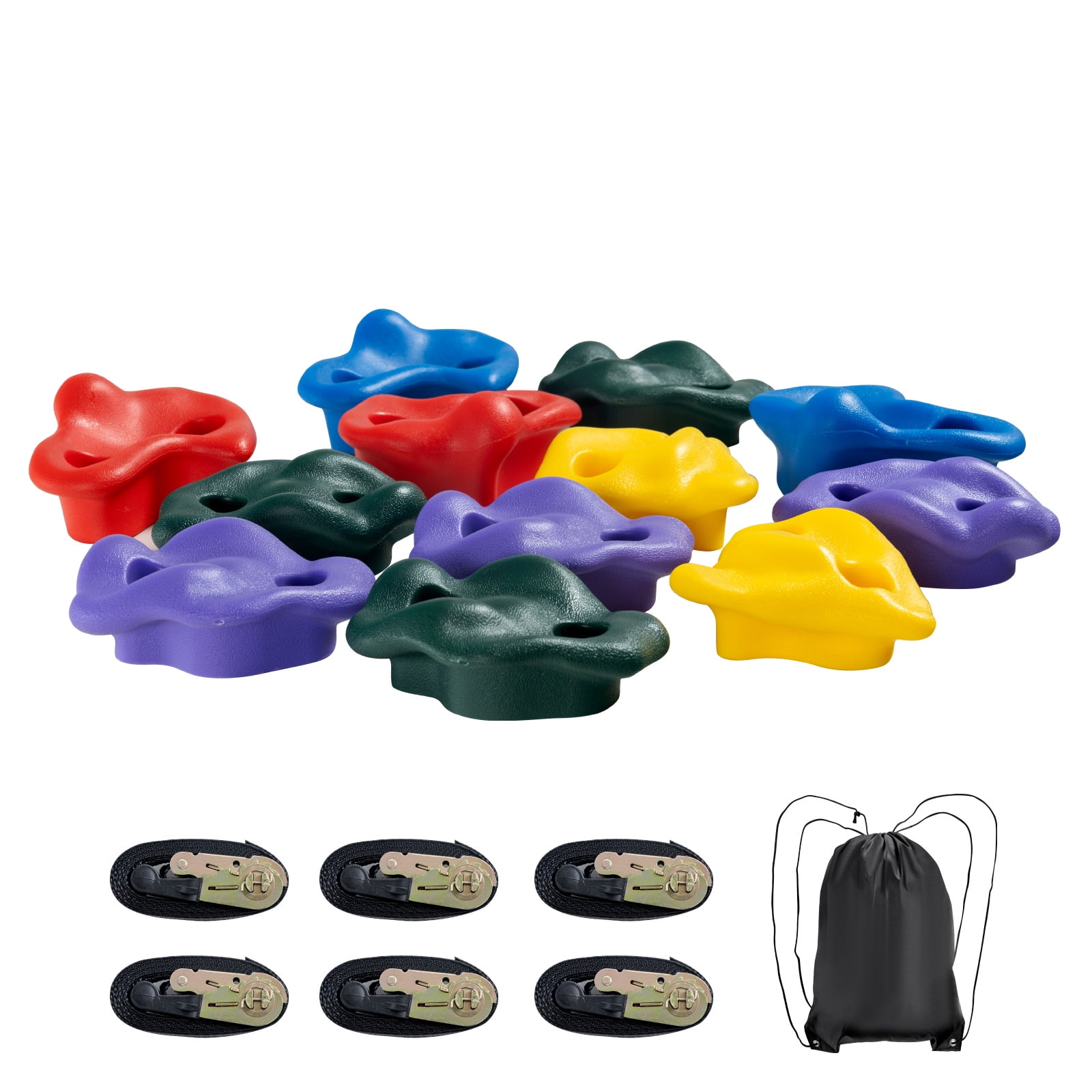 KFFKFF Ninja Tree Ascension Set, includes 12 Climbing Grips, 6 Secure ...
