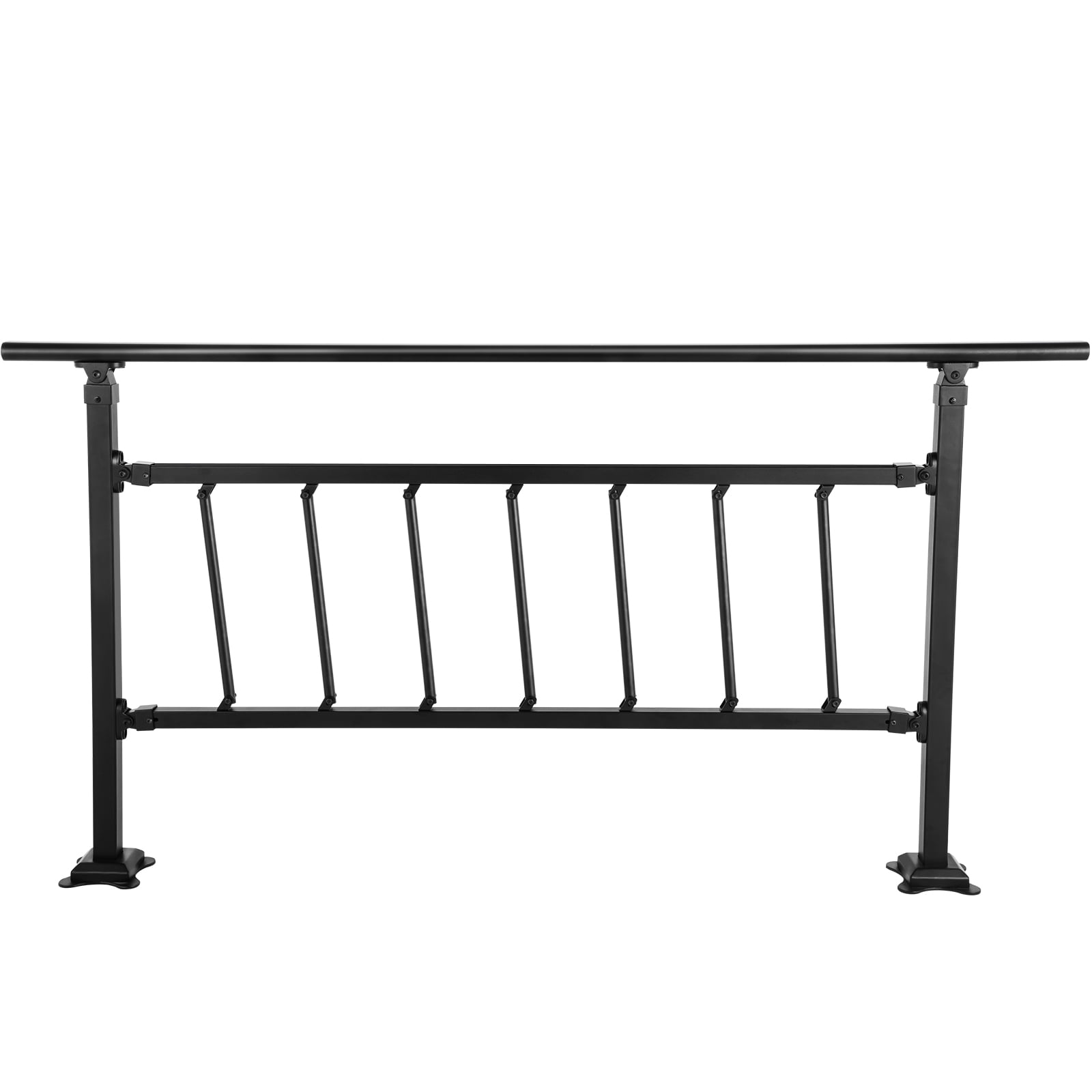 KFFKFF Outdoor Stair Handrail, Fits Steps 1-4 Transitional Wrought Iron ...